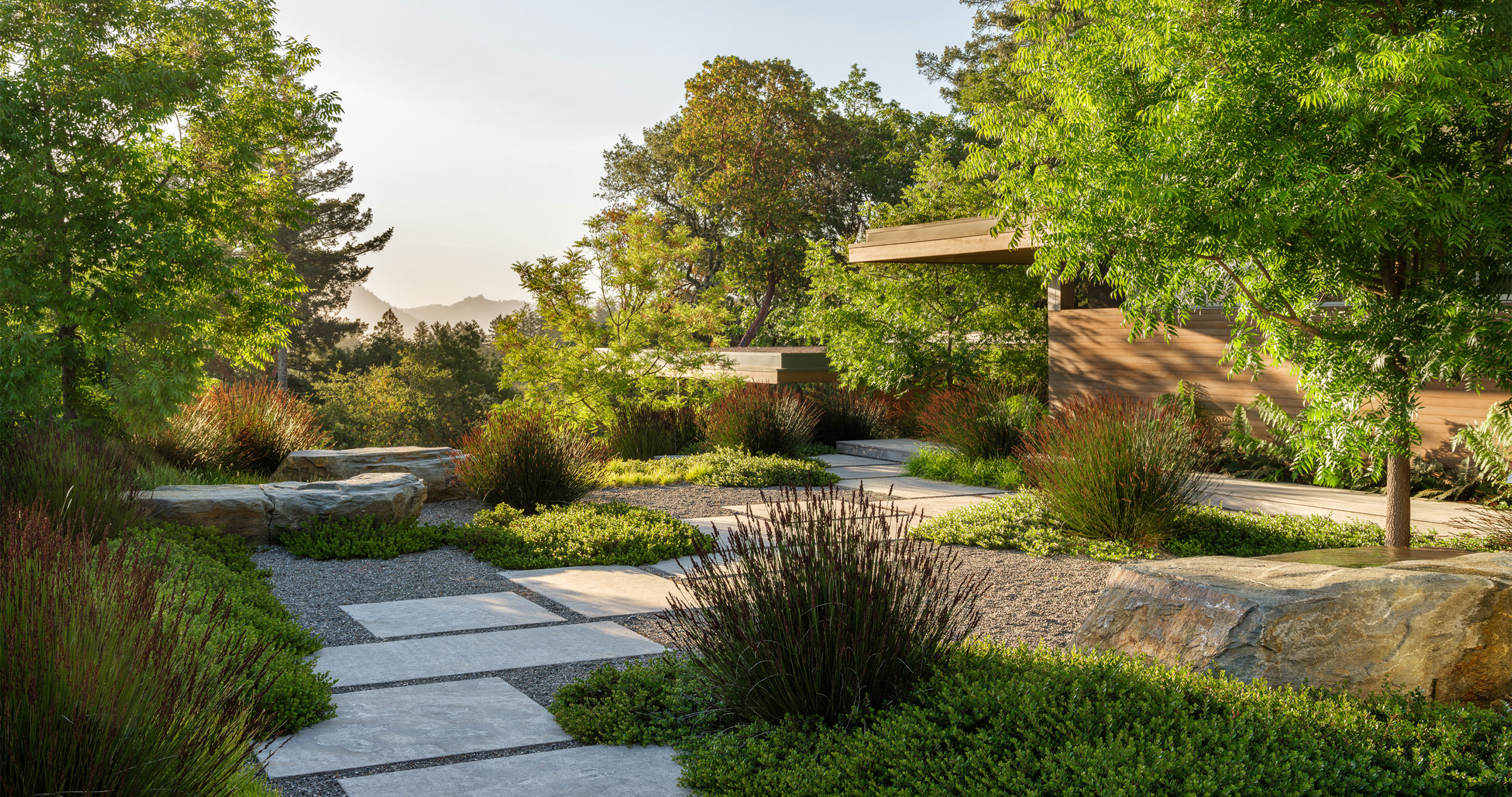 Moss Rock Landscaping With Shade